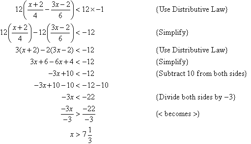 Inequalities Containing Fractions