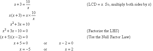 Quadratic Equations Containing Fractions